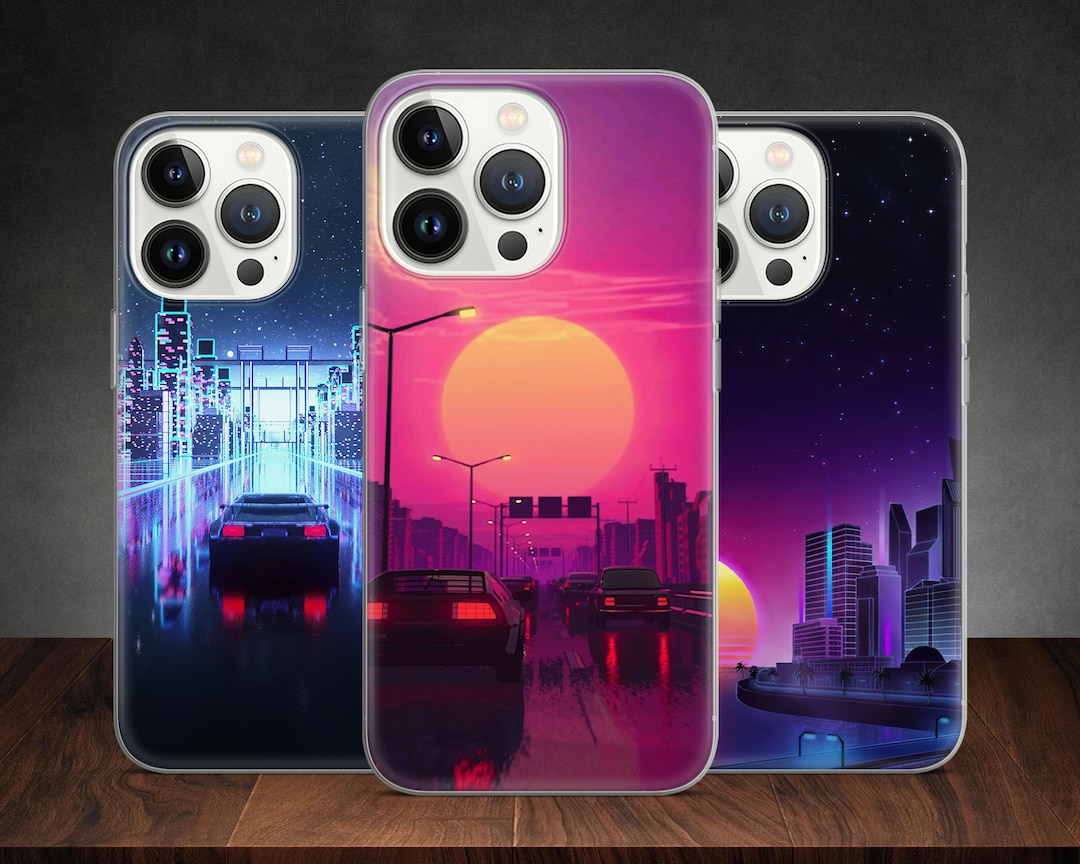 Lo-fi Synthwave Retrowave Vibe Neon Light Sun Phone Case for iPhone 14 ...