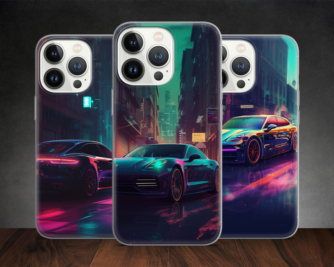 German Panamera 911 Neon Wave Sports Car Phonk Street Art Phone Case ...