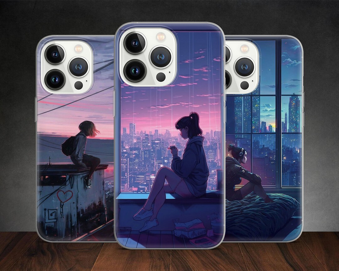 Lo-fi Doomer Anime Dirl Kawaii Neon Phone Case for iPhone 15 14 13 Pro ...
