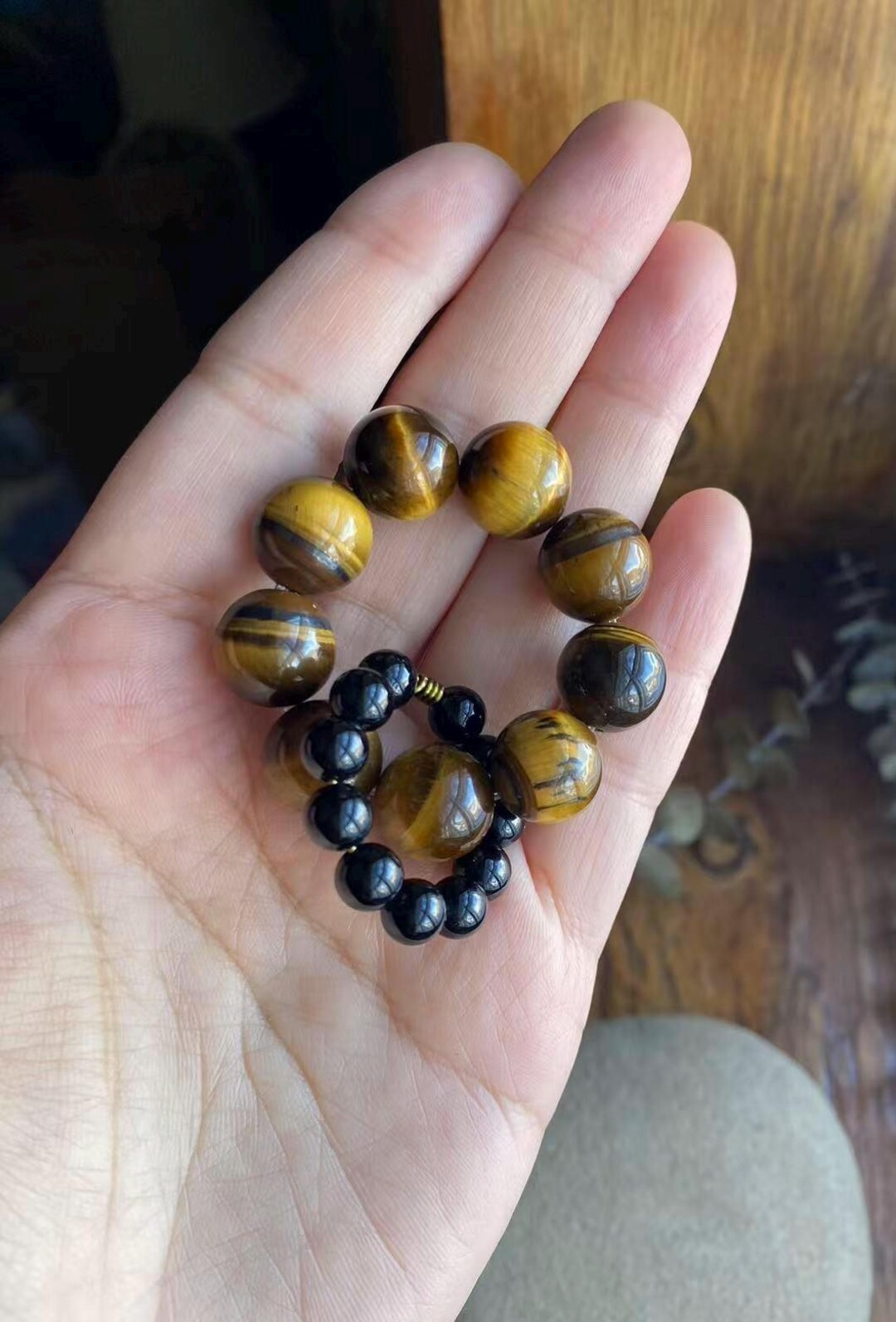 Mini Mala Beads, AA Quality Tiger Eye Finger Mala With Agate Pendant ...