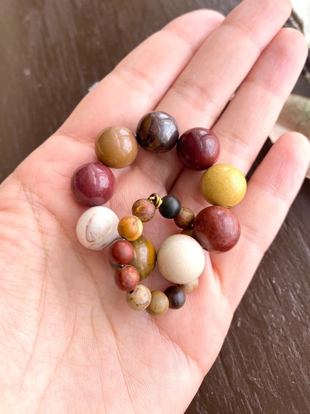 Mini Mala Beads, Stress Relief Toy, Handheld Fidget Toy, Natural Stone ...