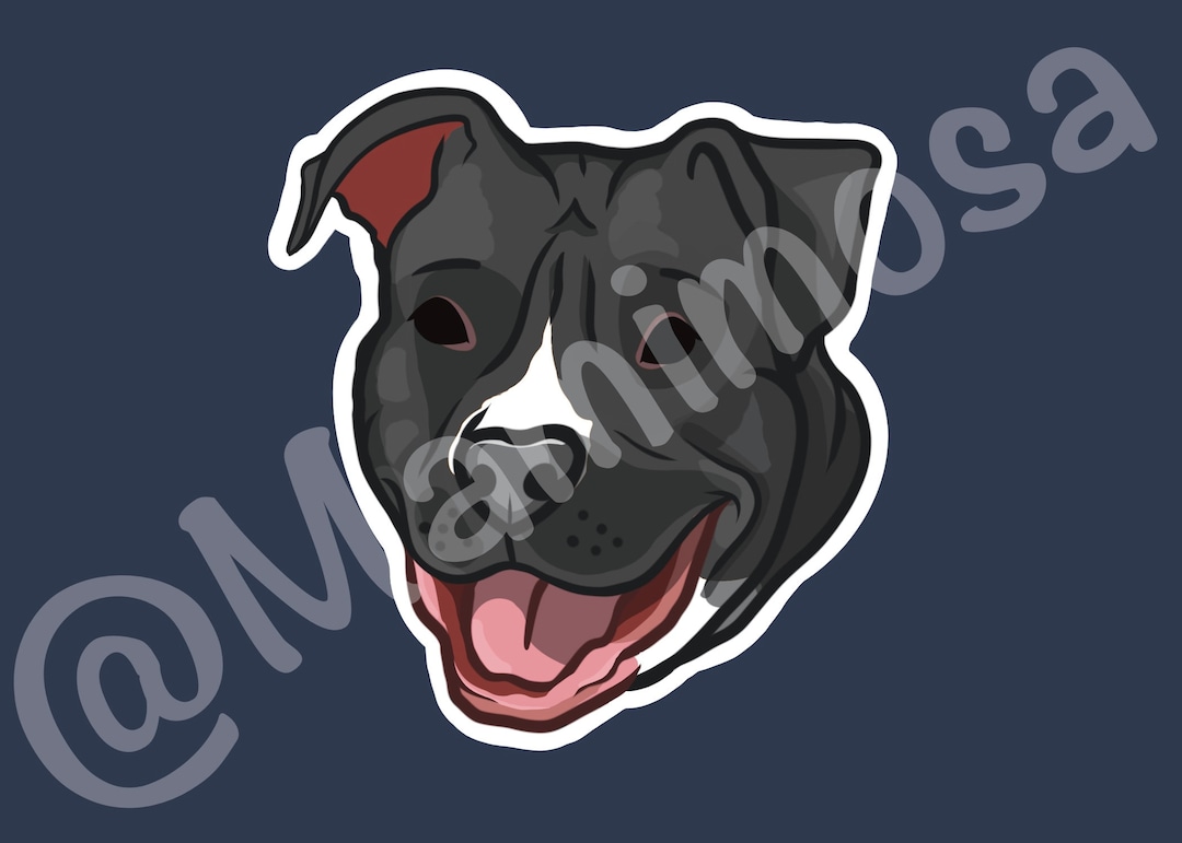 Pitbull Vinyl Sticker Dog Stickers Pet Stickers Water Bottle Decal ...