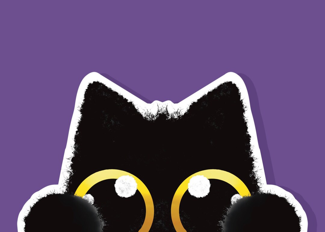 Black Cat Vinyl Car Peeker Character Stickers Car Accessories Water ...