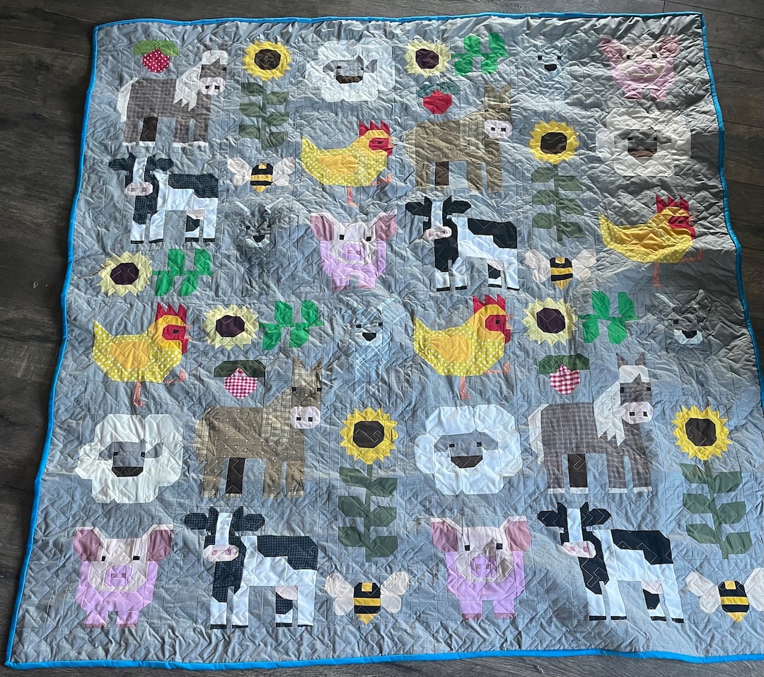 Farm Animals Quilt Queen 77” X 74” - Etsy
