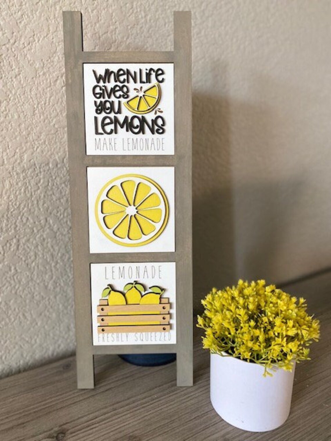 Lemonade Interchangeable Tile Inserts for Leaning Ladder and Home Decor ...