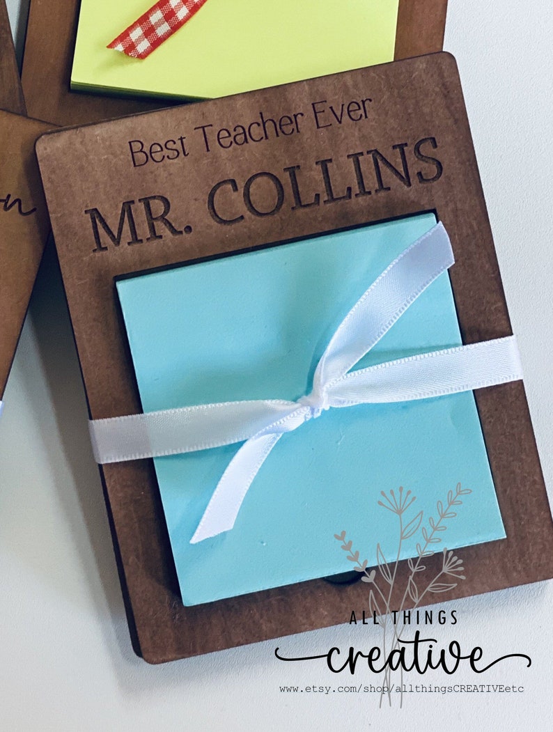 Teacher Appreciation Sticky Note Holder Custom Desk - Etsy