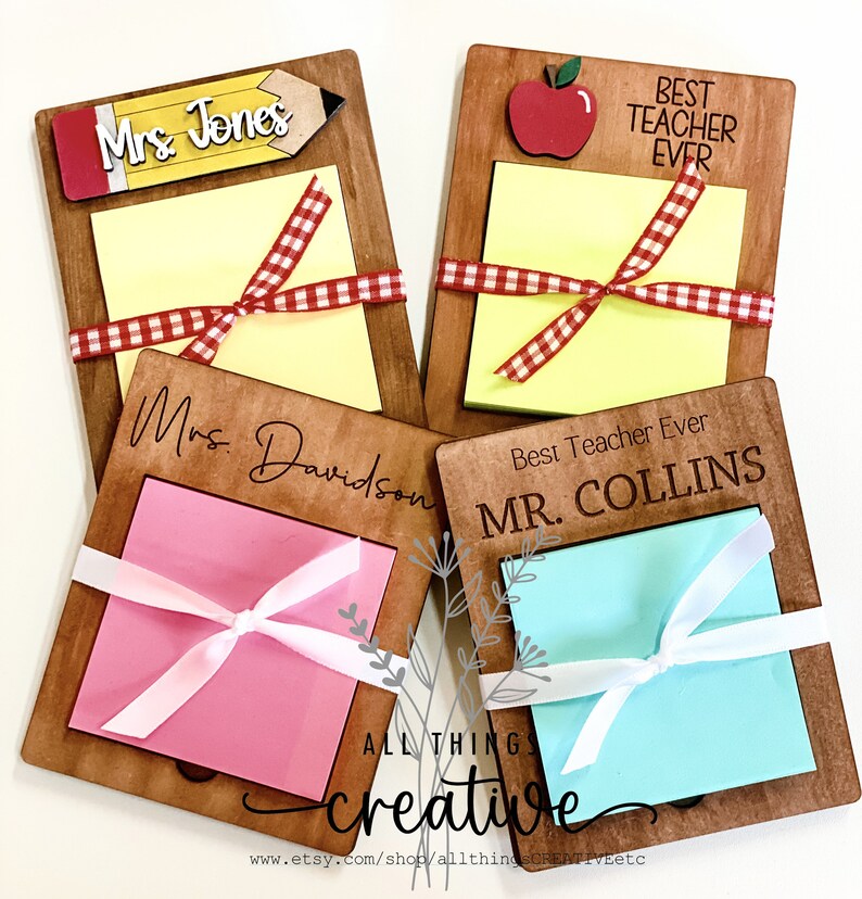Teacher Appreciation Sticky Note Holder Custom Desk - Etsy
