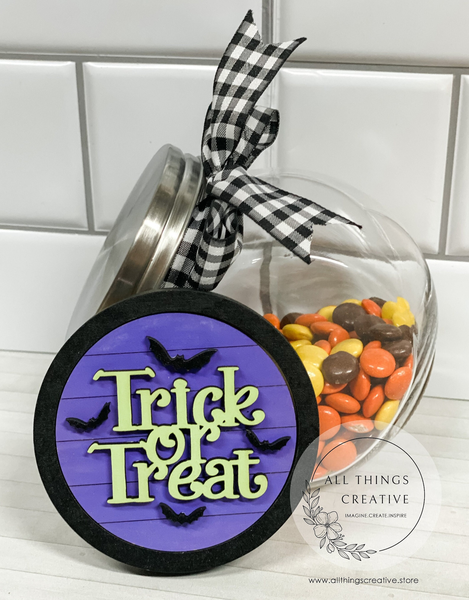 Seasonal Interchangeable 3" Circle Inserts for Mini Glass Container ...