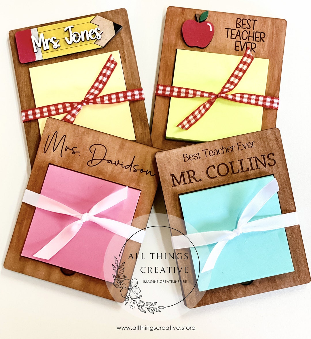 Teacher Appreciation Sticky Note Holder Custom Desk - Etsy