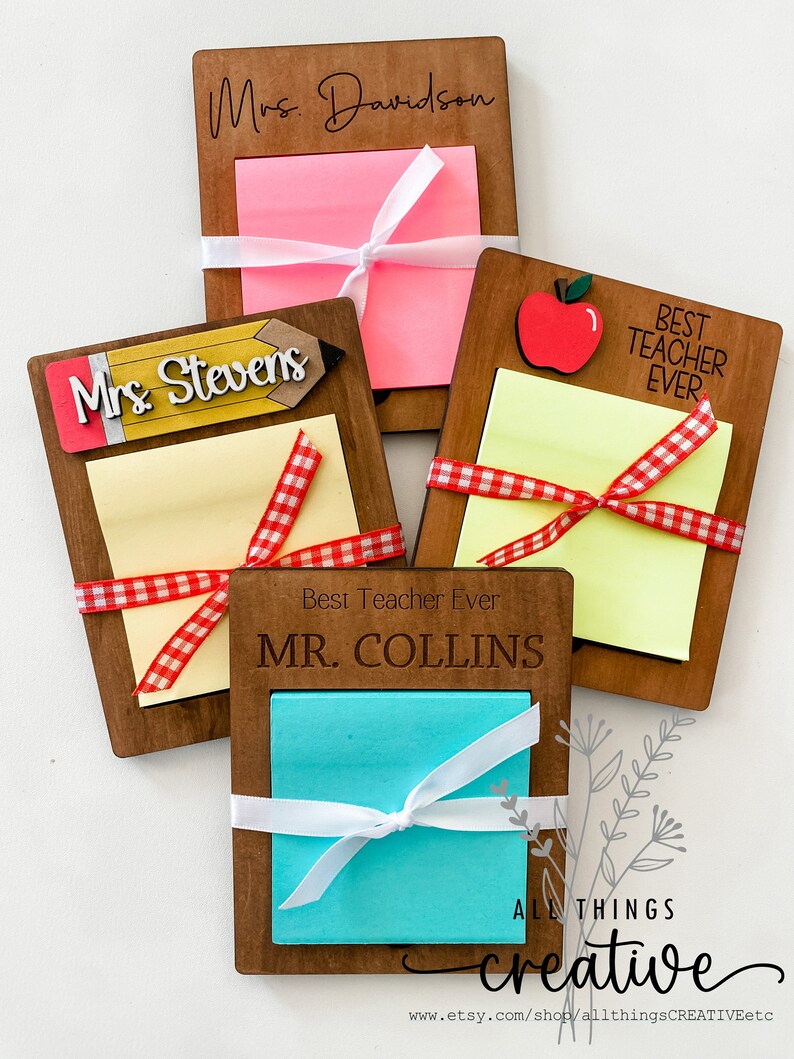 Teacher Appreciation Sticky Note Holder Custom Desk - Etsy