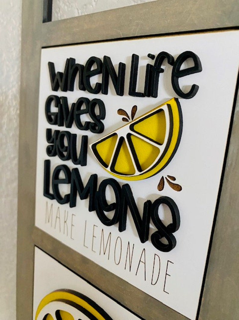 Lemonade Interchangeable Tile Inserts for Leaning Ladder and Home Decor ...