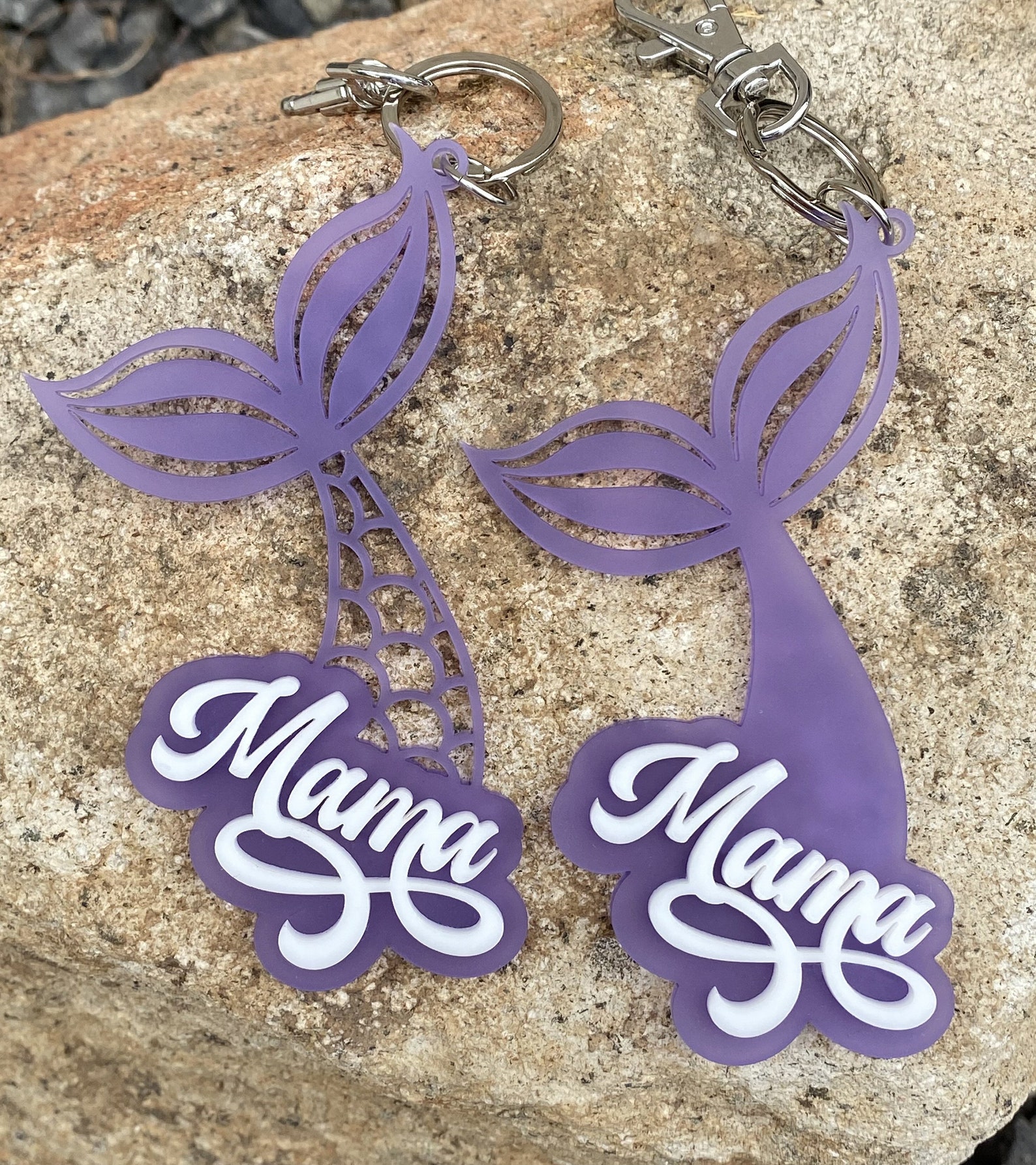 Mama Mermaid Tail Acrylic Key Tag With Personalized Name for - Etsy