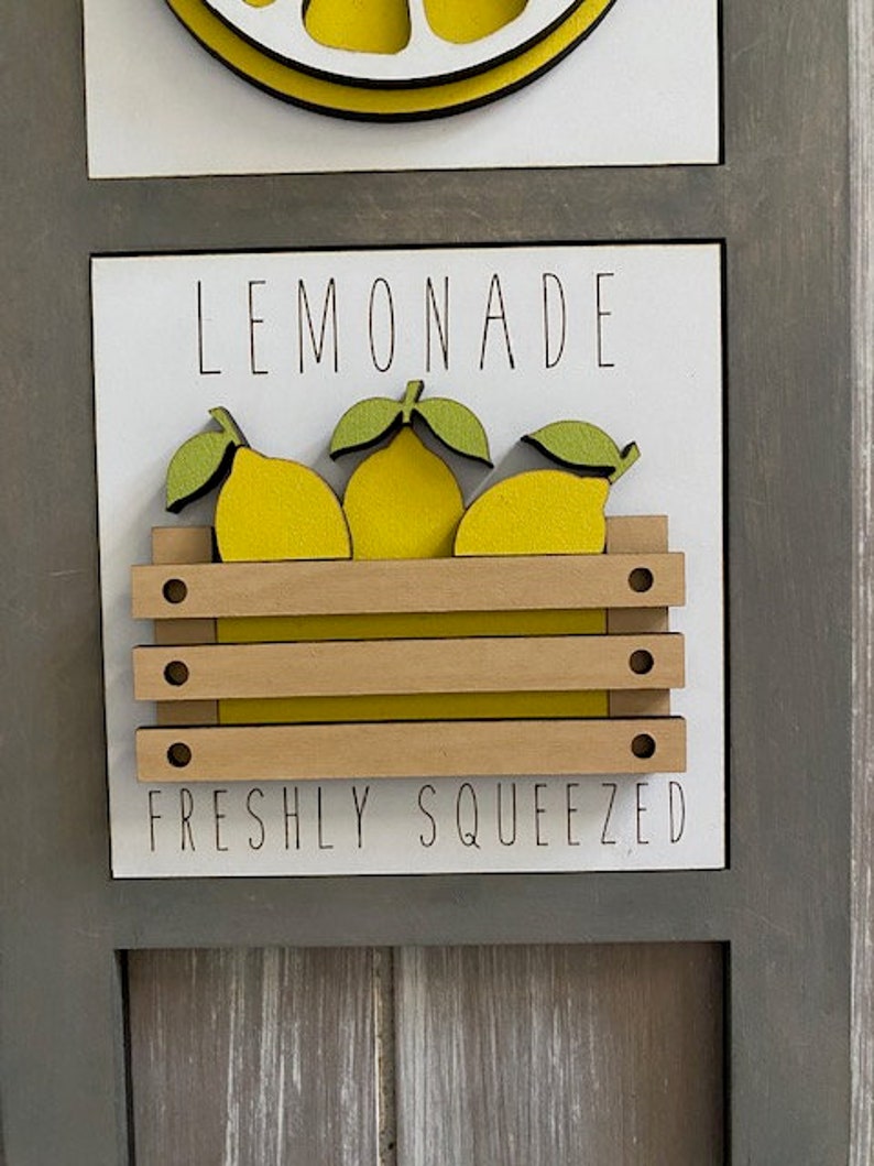 Lemonade Interchangeable Leaning Ladder With 3 Lemon Tile - Etsy