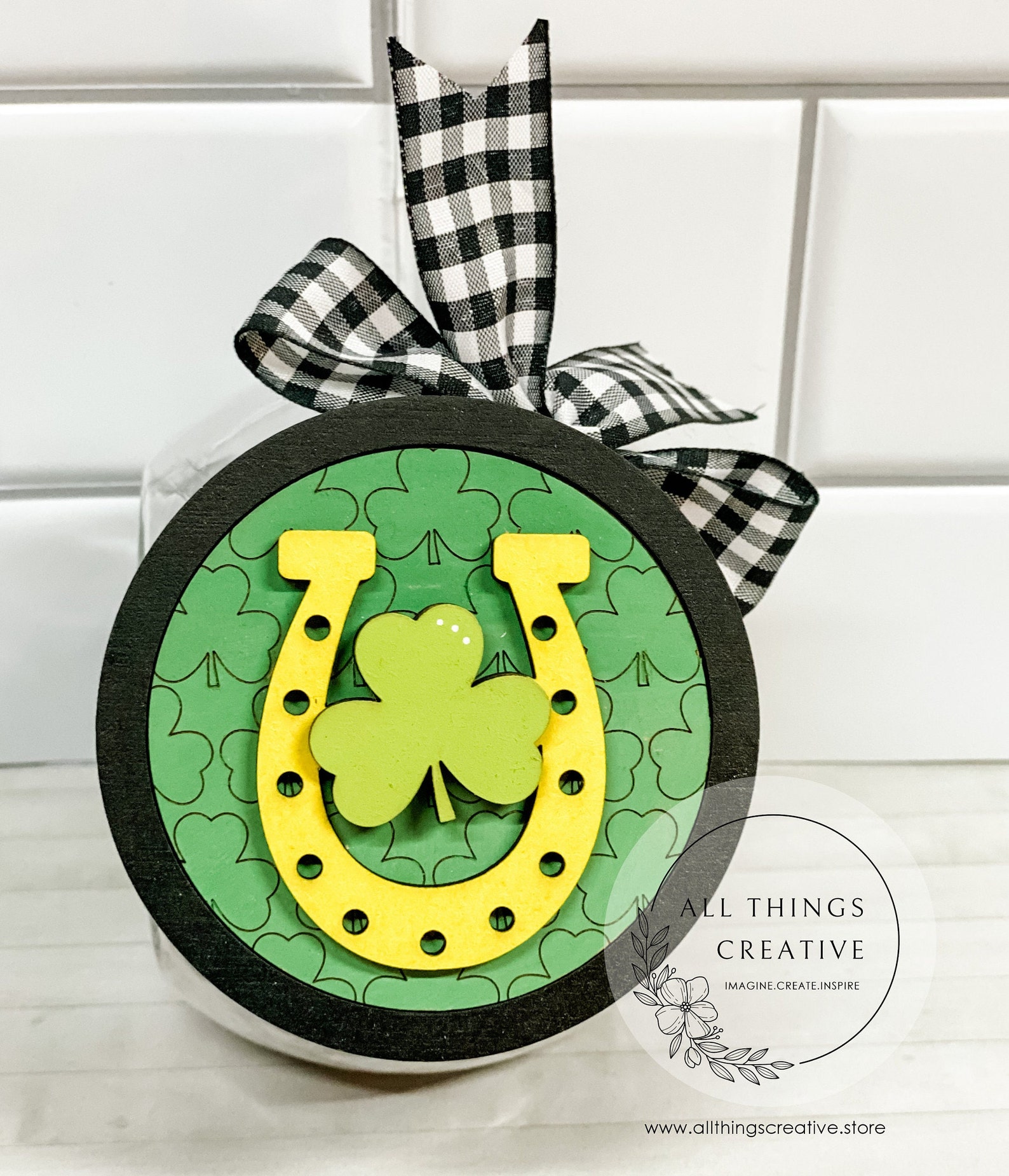 Seasonal Interchangeable 3" Circle Inserts for Mini Glass Container ...