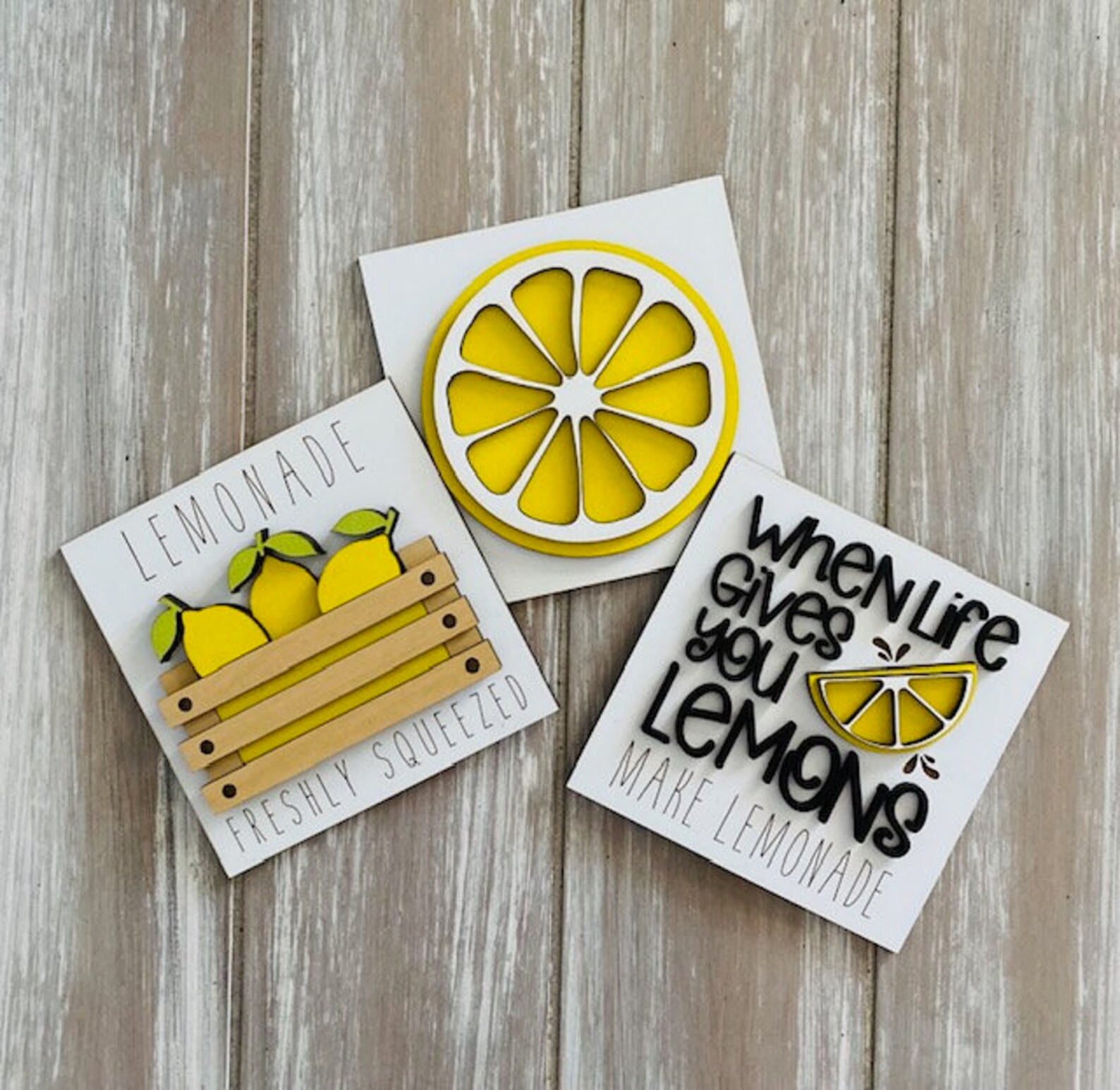 Lemonade Interchangeable Tile Inserts for Leaning Ladder and Home Decor ...