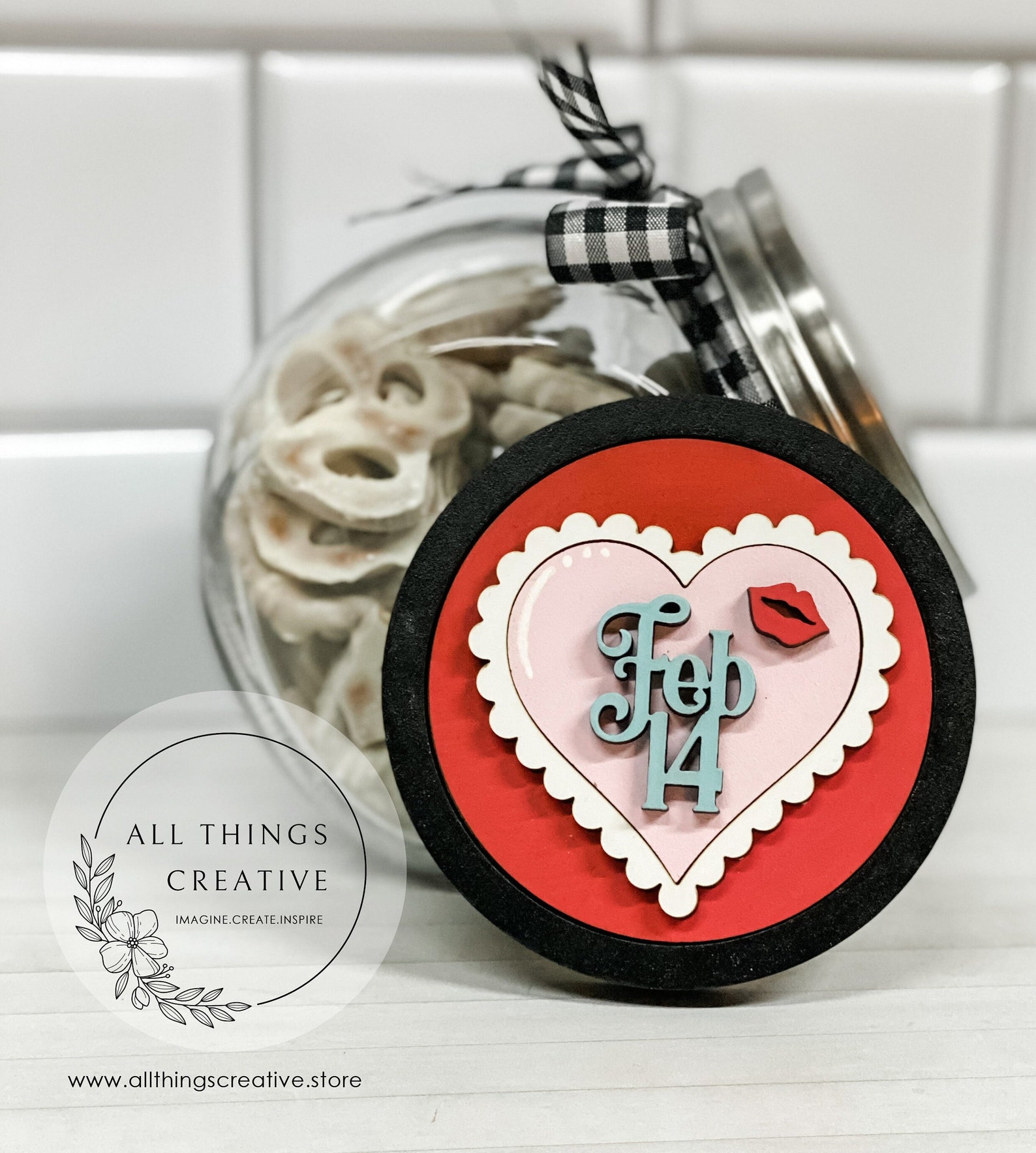 Seasonal Interchangeable 3" Circle Inserts for Mini Glass Container ...