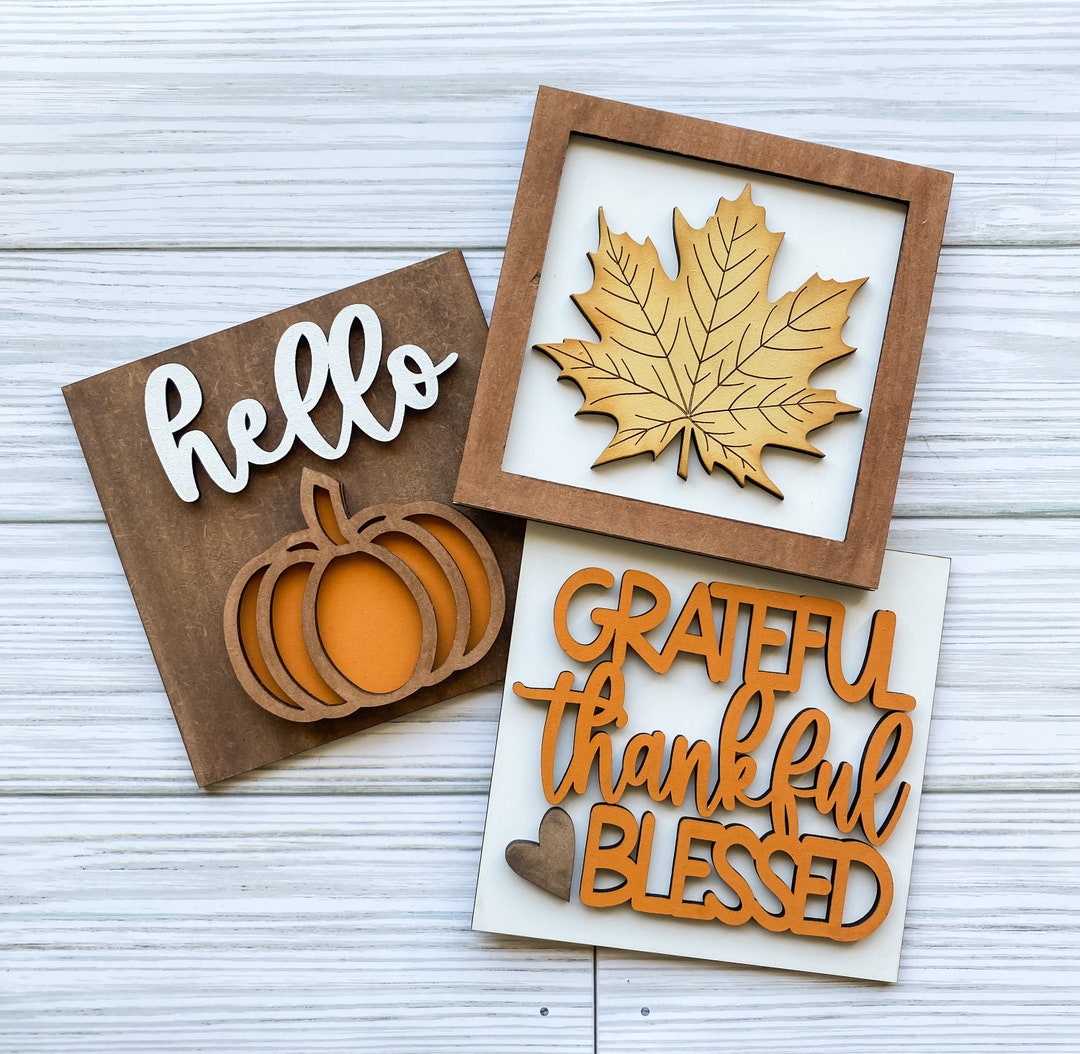 Fall and Autumn Interchangeable Tile Inserts for Leaning Ladder and ...