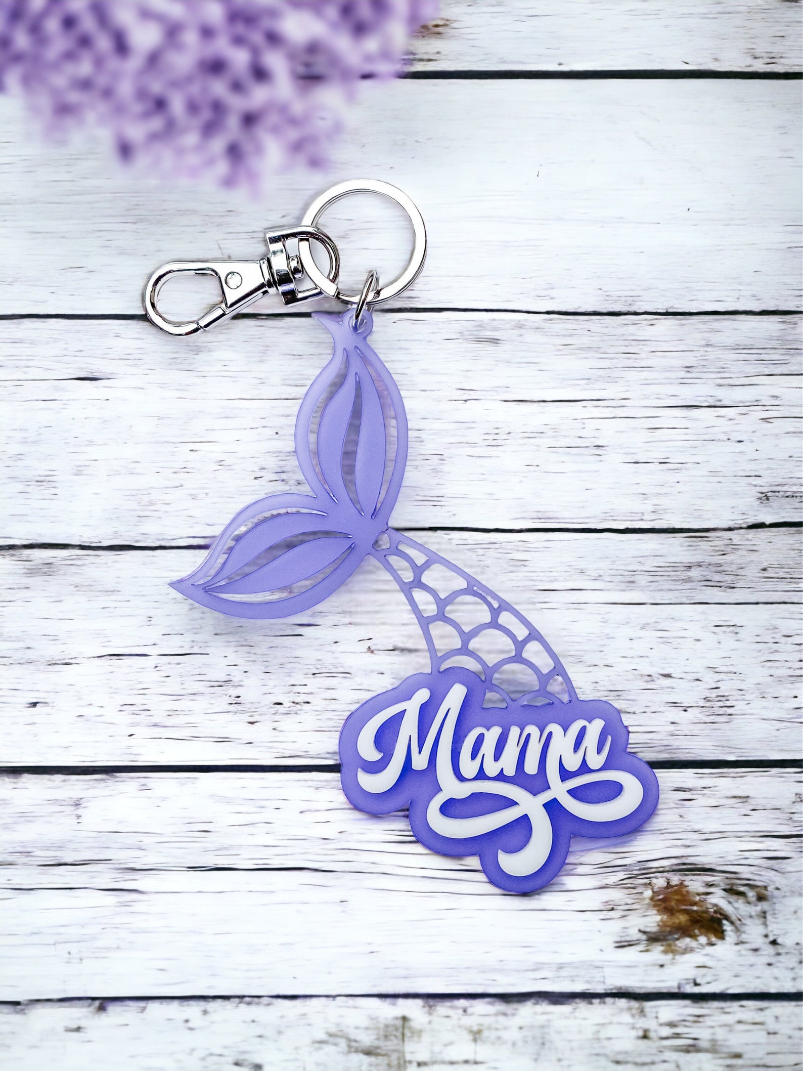 Mama Mermaid Tail Acrylic Key Tag With Personalized Name for - Etsy