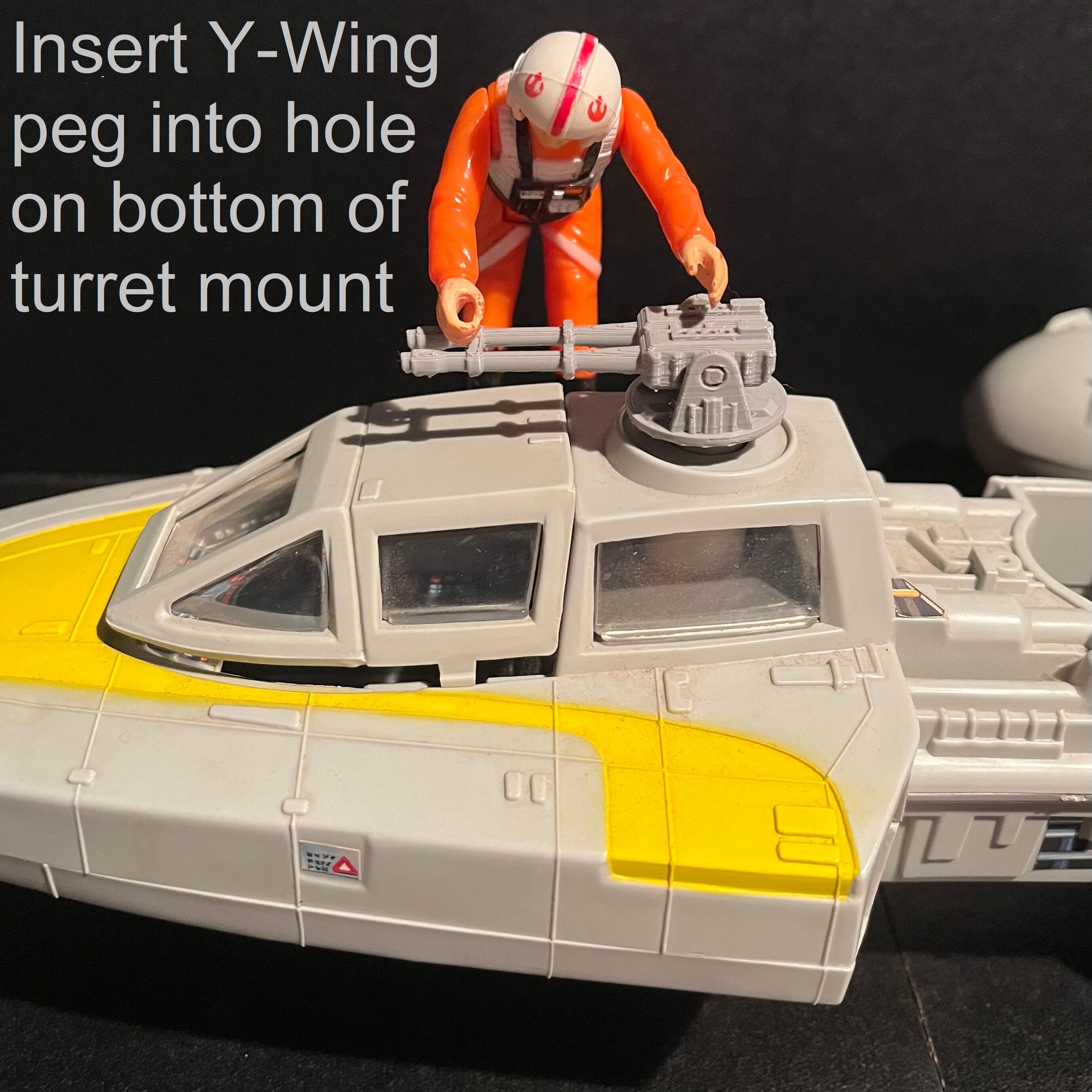 Star Wars 1983 Kenner Y-wing Turret Gun Mount Replacement Parts 3D ...