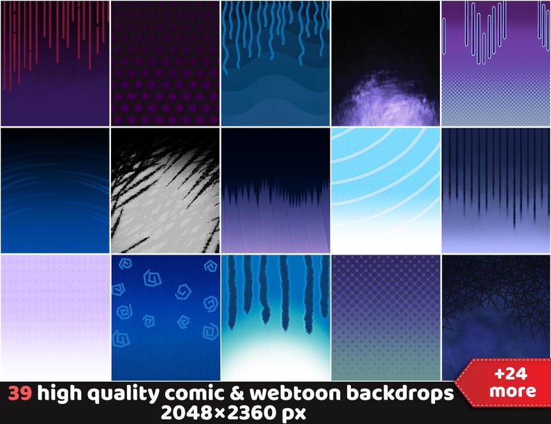 Webtoon Manga Backgrounds: Sky, Romance, Creepy Scenes (PNG Digital ...