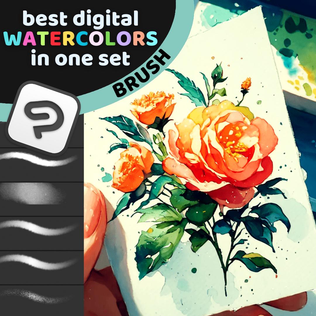 Clip Studio Paint Watercolor Brushes Set Digital Painting Tools Easy-to ...