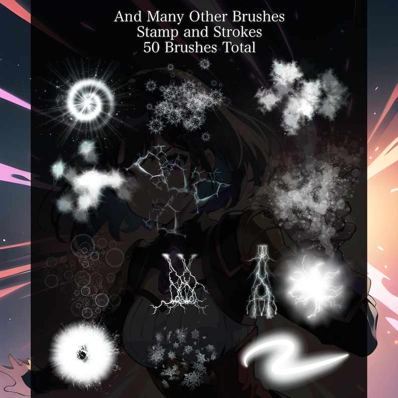 50 Procreate Brushes Lights and Magic Set | Explosions, Sparkle ...
