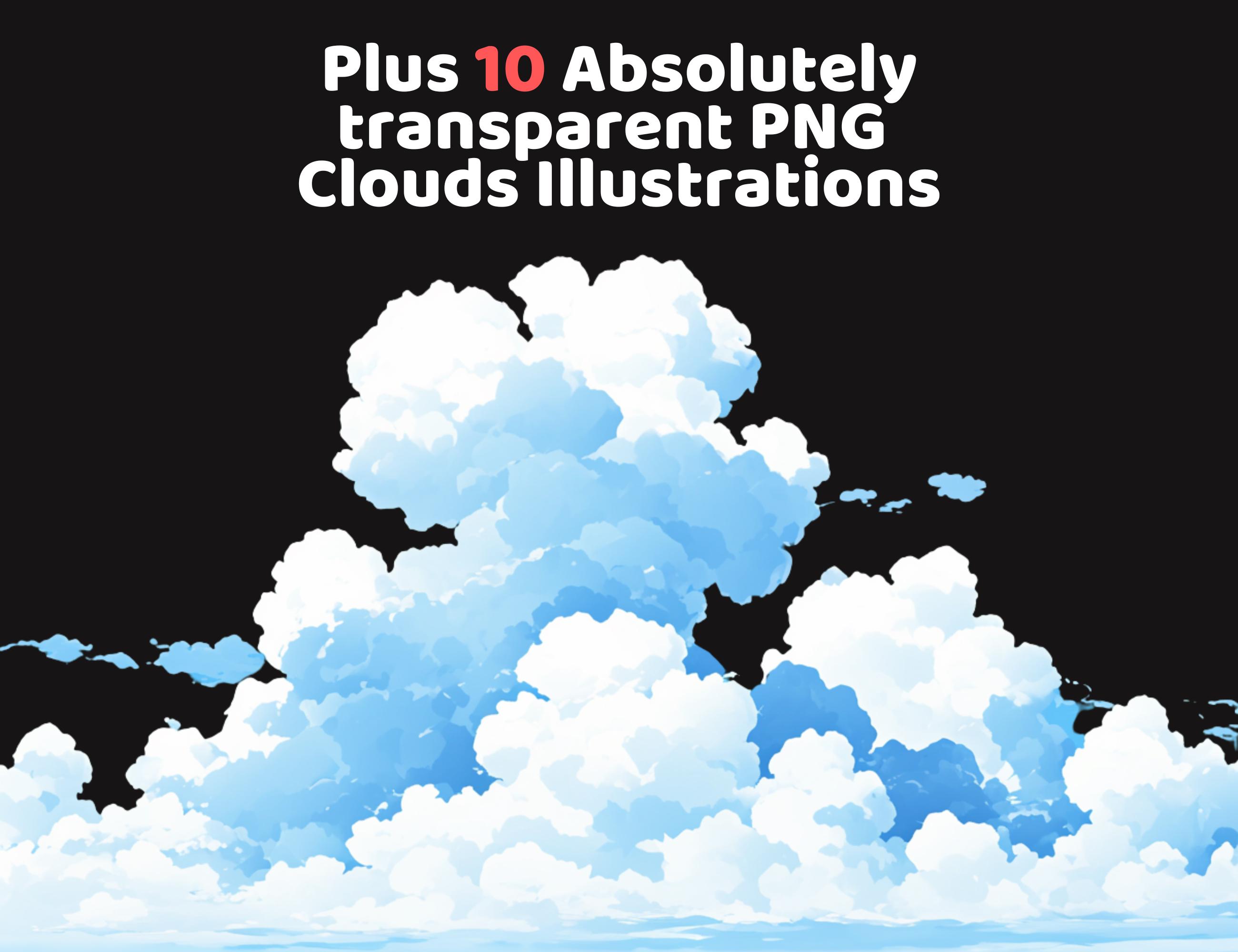 48 Studio Ghibli Inspired Nature PNG Pack | Transparent Sky, Grass ...