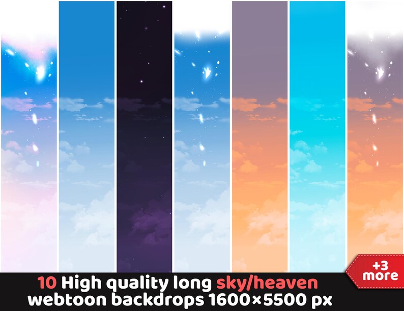 Webtoon Manga Backgrounds: Sky, Romance, Creepy Scenes (PNG Digital ...