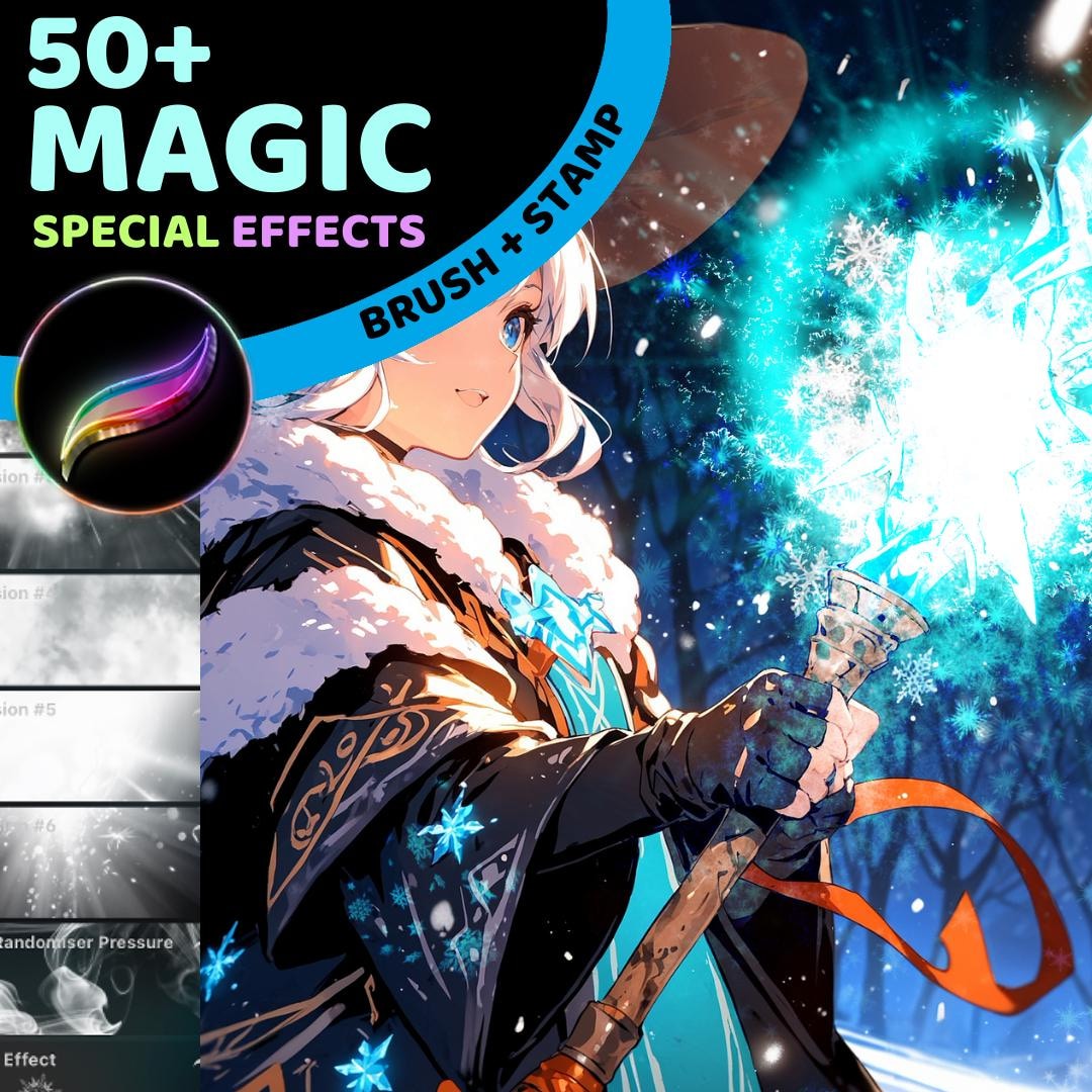 Procreate Magic Brushes Set | Magic Light, Sparkle, Shimmer, Glow Effects, Neon, Fairy Dust ...
