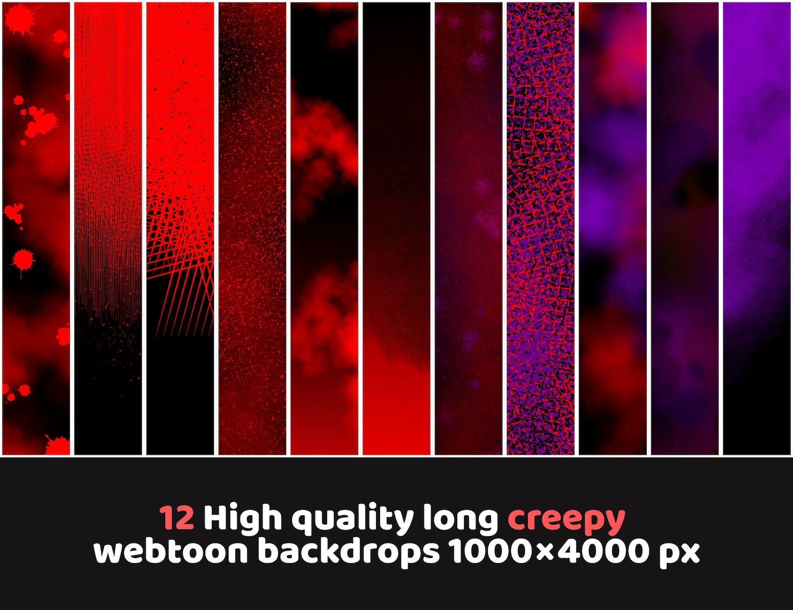 Webtoon Manga Backgrounds: Sky, Romance, Creepy Scenes (PNG Digital ...