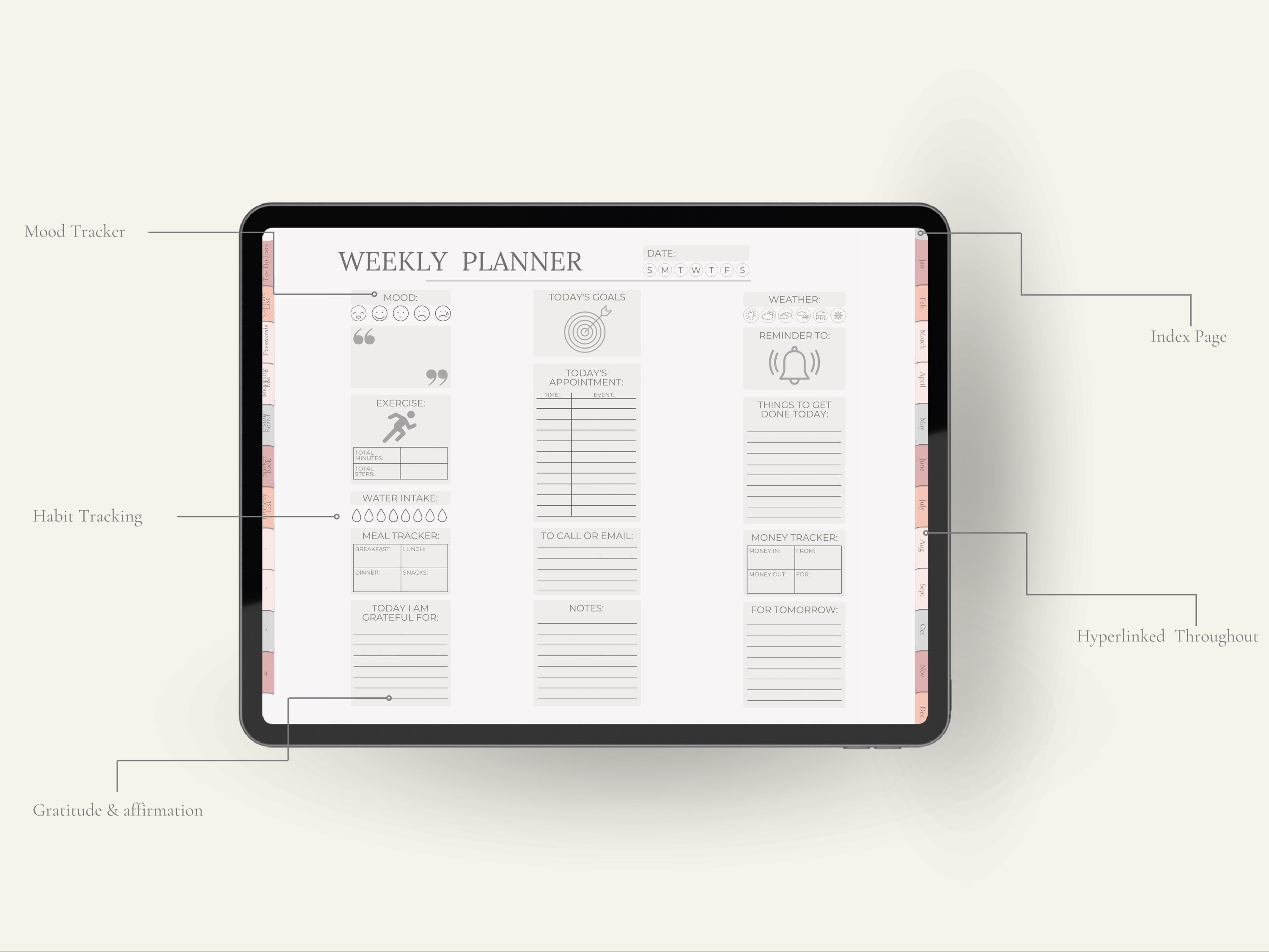 Basic Digital Planner, 2025 & Undated Digital Planner, Digital Journal ...