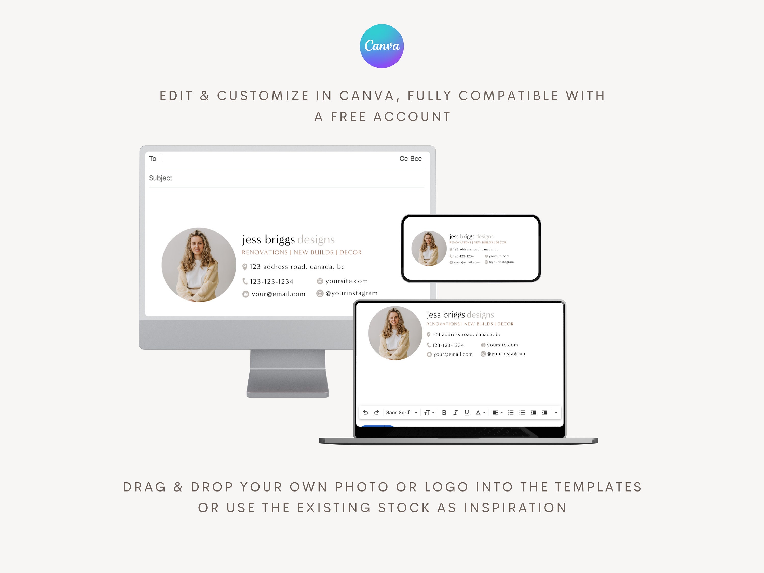 Customizable Email Signature Template for Canva Professional and ...