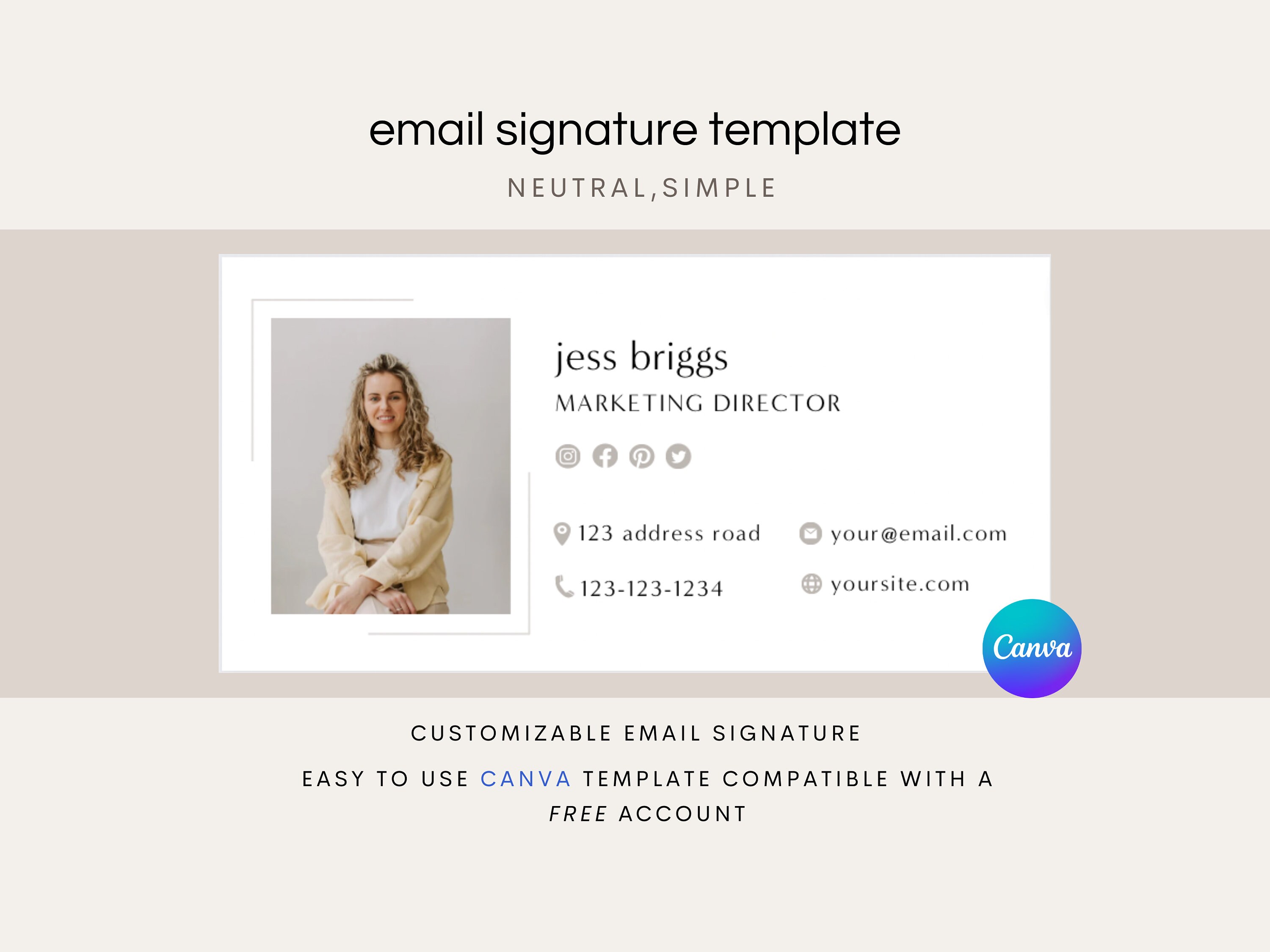 Customizable Email Signature Template for Canva Professional and ...