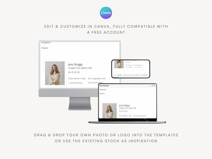 Customizable Email Signature Template for Canva Professional and ...