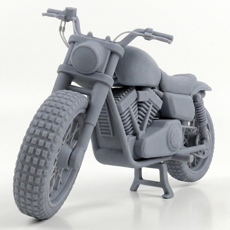 3D Printable Motorcycle STL File, High Detail Chopper Bike, STL for 3D ...