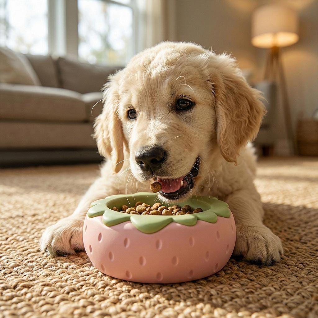 Strawberry Pet Bowl 3D Print File, Cute Cat Dog Food Bowl STL, Kawaii ...