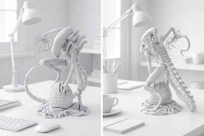 Alien Creature 3D Print STL File, Biomechanical Alien Monster Figure ...