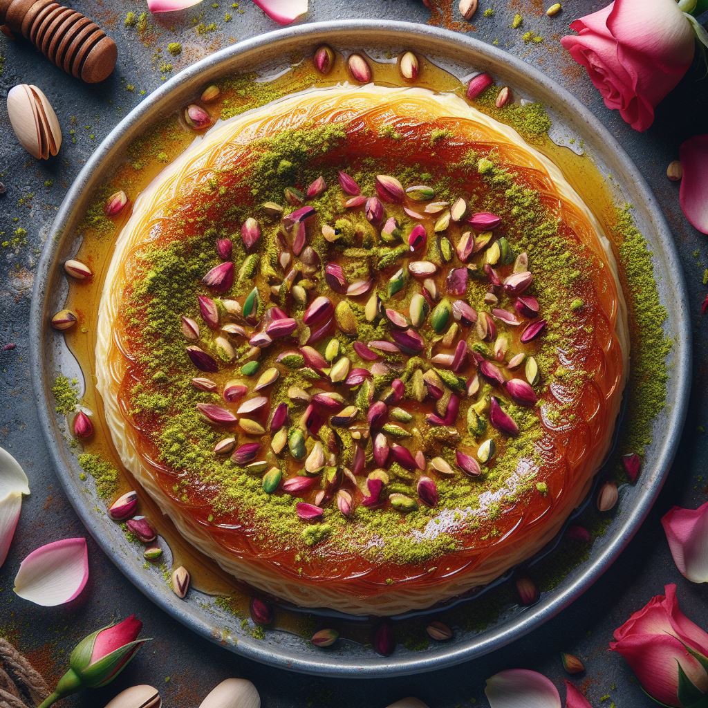 Homemade Hatay Kunafeh Recipe, Sherbet Kunafe Dessert, Anatolian ...