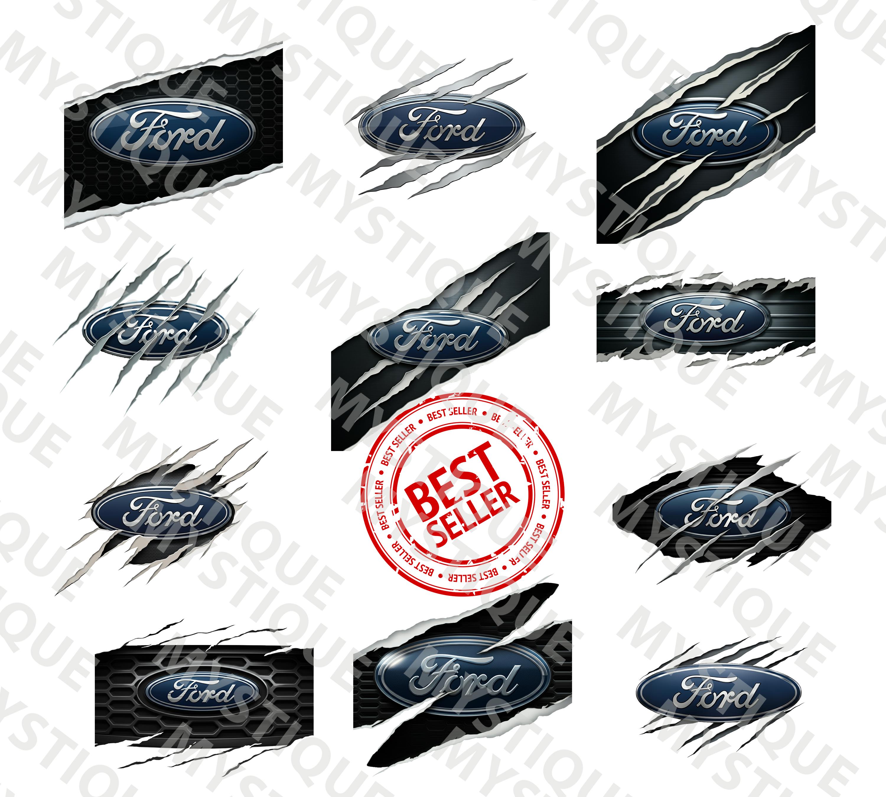 Ford Logo PNG Bundle, 11 Ripped Metal Designs for Sublimation and Pod ...