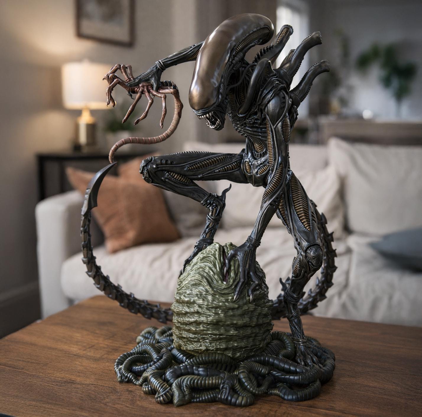 Alien Creature 3D Print STL File, Biomechanical Alien Monster Figure ...