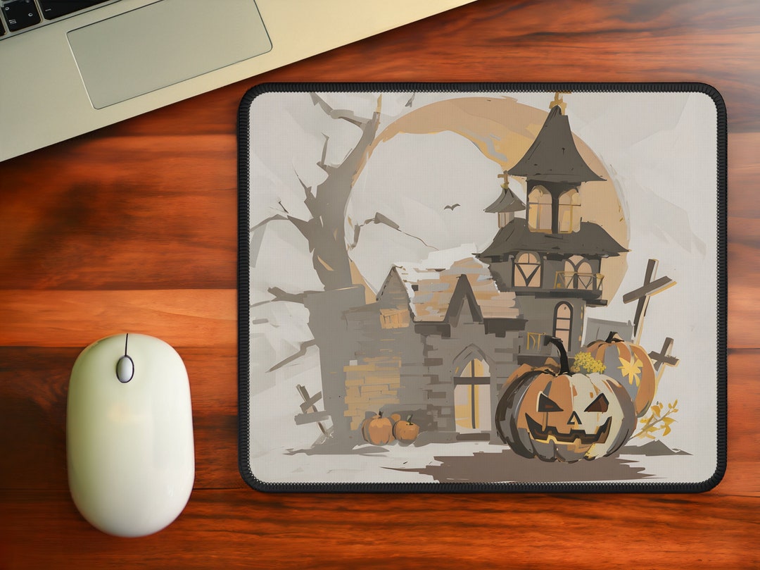 Halloween House Gaming Mouse Pad Halloween Desk Decor Mouse - Etsy