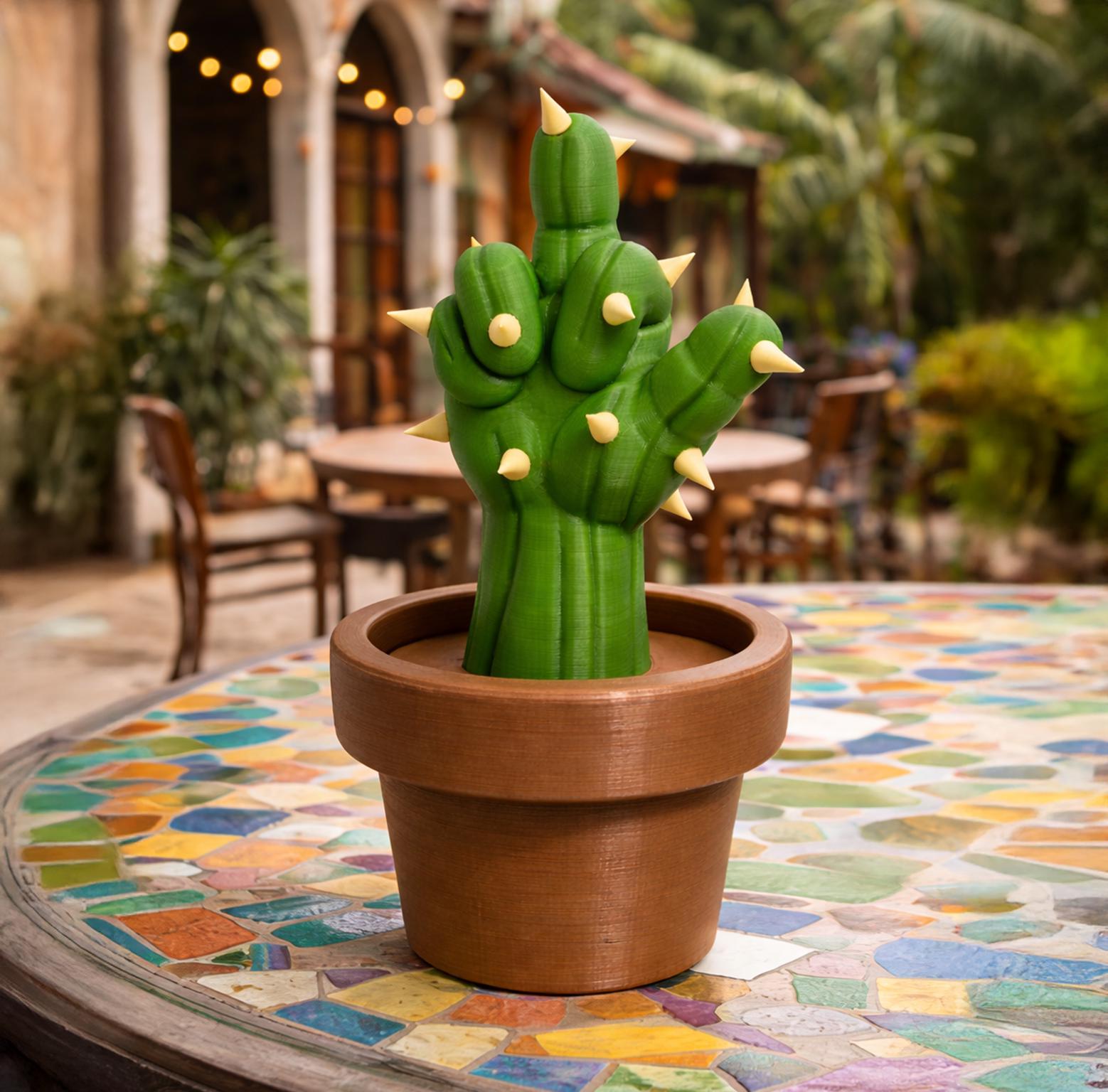 3D Printing File Middle Finger Cactus STL, Funny 3D Printed Cactus Pot ...