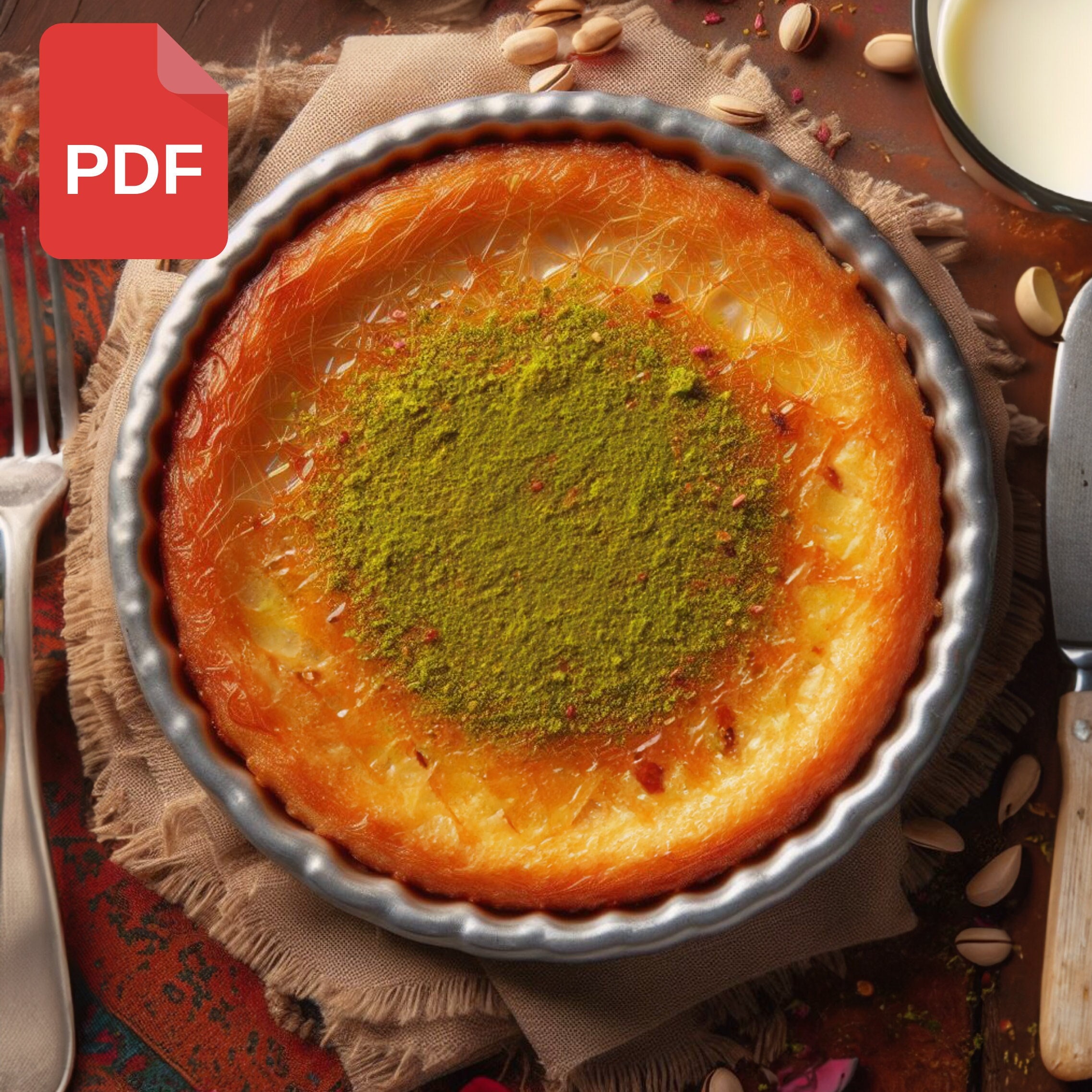 Homemade Hatay Kunafeh Recipe, Sherbet Kunafe Dessert, Anatolian ...