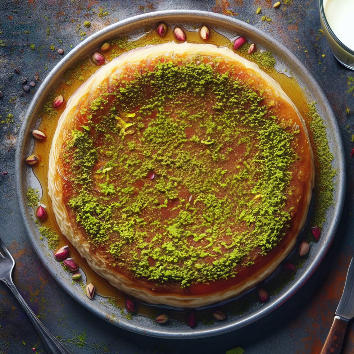 Homemade Hatay Kunafeh Recipe, Sherbet Kunafe Dessert, Anatolian ...