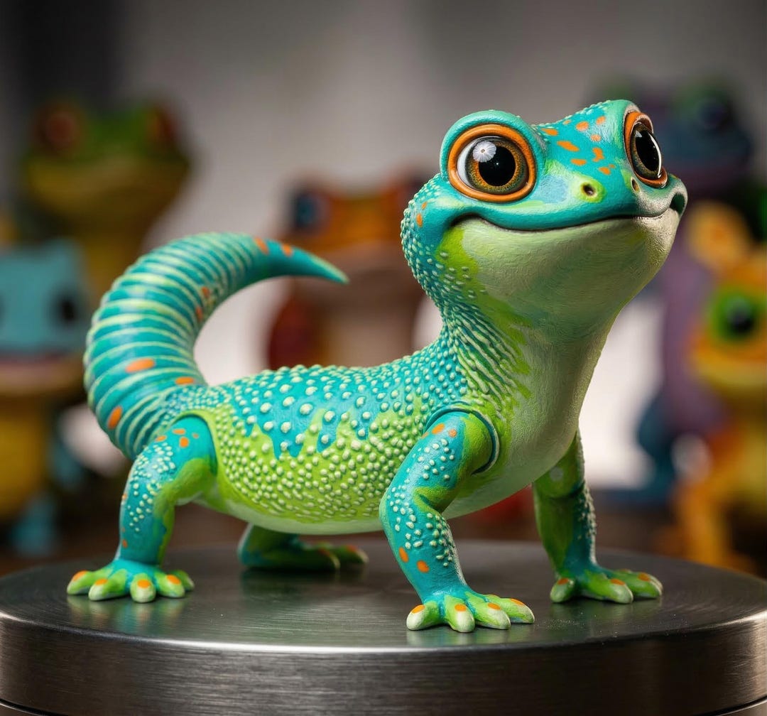 Gecko STL File for 3D Printing, Lizard Figurine STL, Reptile Sculpture ...