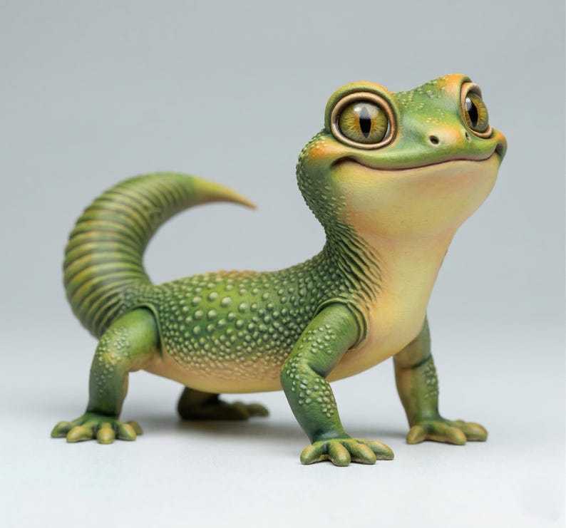 Gecko STL File for 3D Printing, Lizard Figurine STL, Reptile Sculpture ...