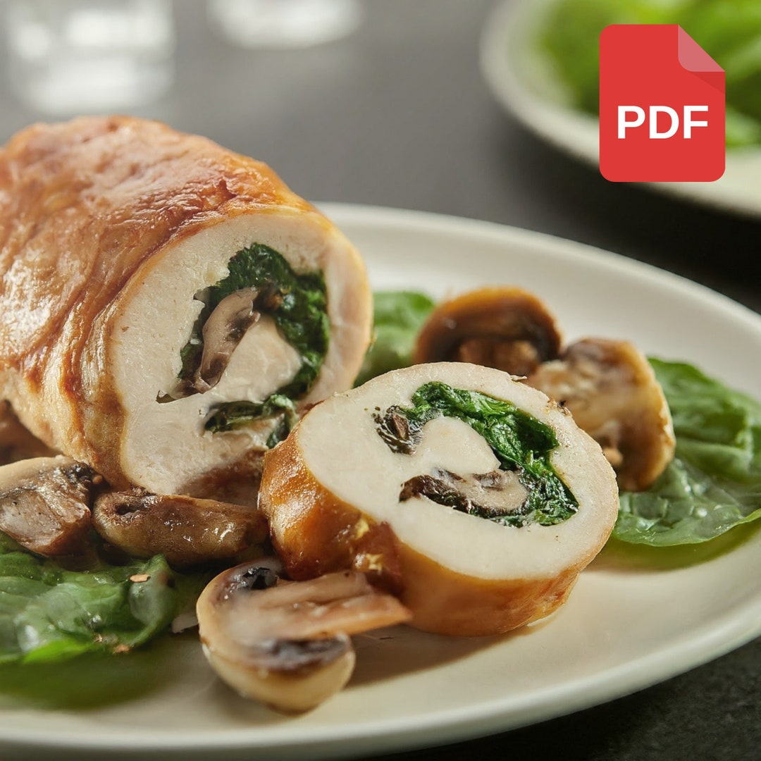 Rolled Delight Recipe, Chicken Roll With Mushrooms and Spinach Recipe ...