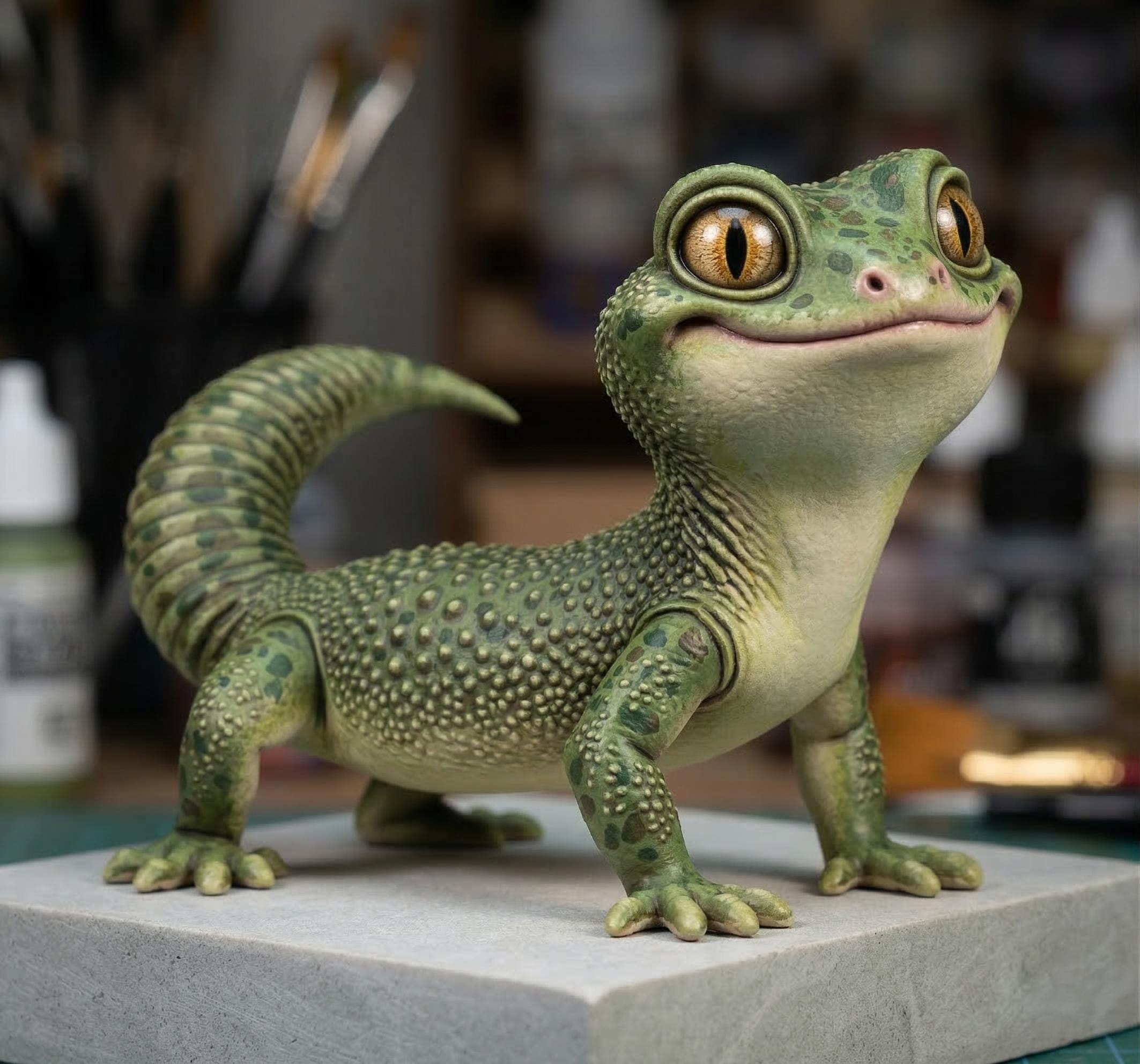 Gecko STL File for 3D Printing, Lizard Figurine STL, Reptile Sculpture ...