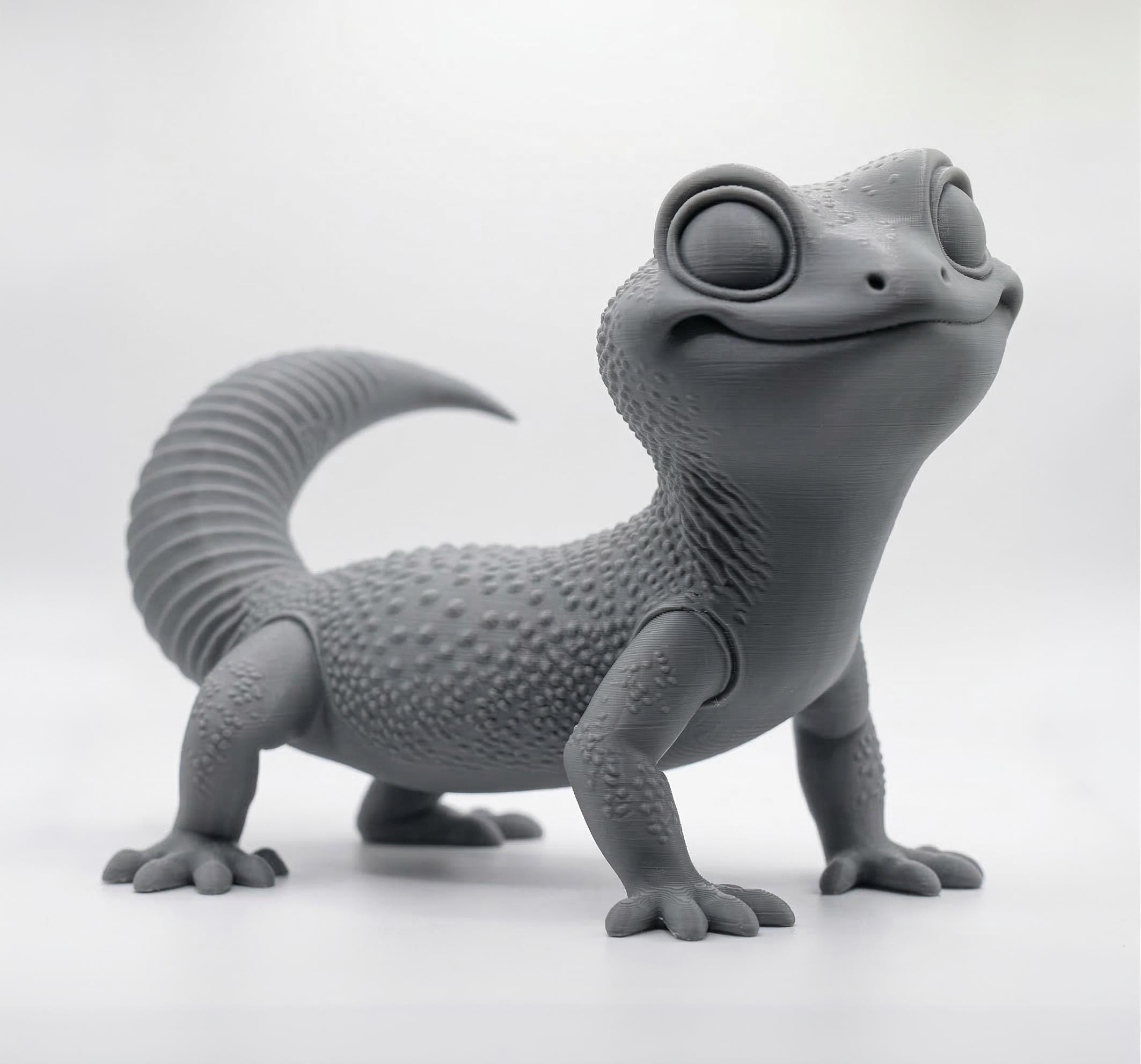 Gecko STL File for 3D Printing, Lizard Figurine STL, Reptile Sculpture ...
