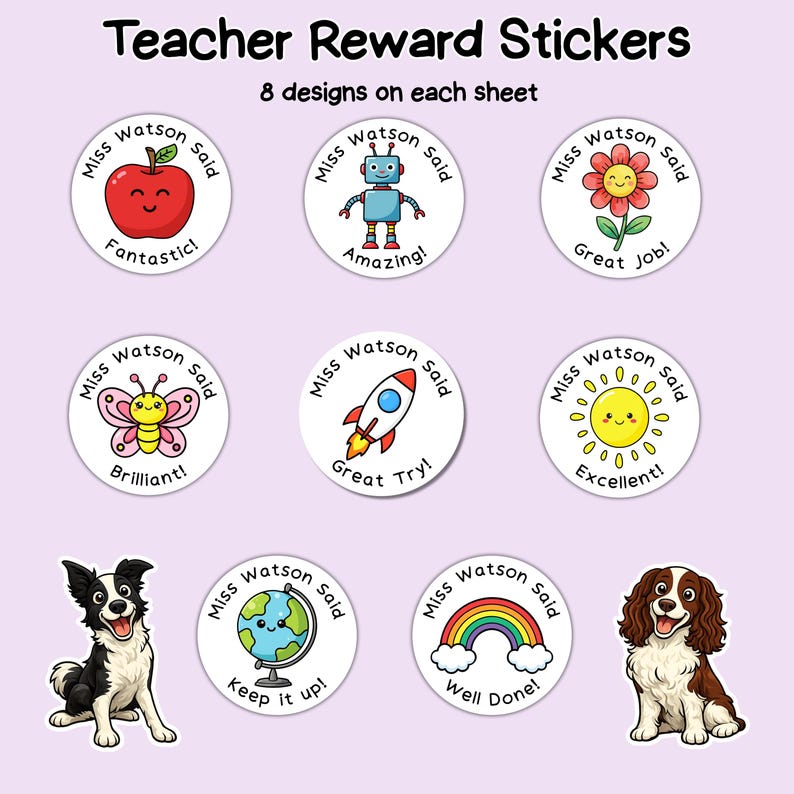 Personalised Teacher Reward Stickers | Teacher Gift | Back to School ...